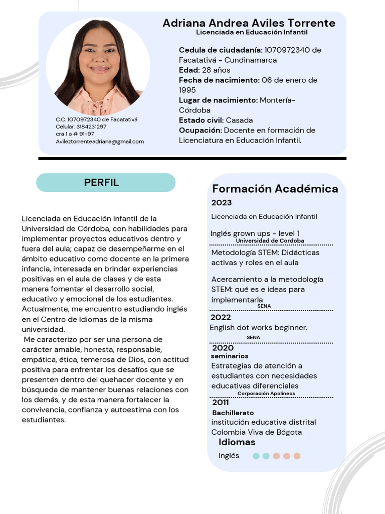 Curriculum CV Adriana Actualizado | PDF
