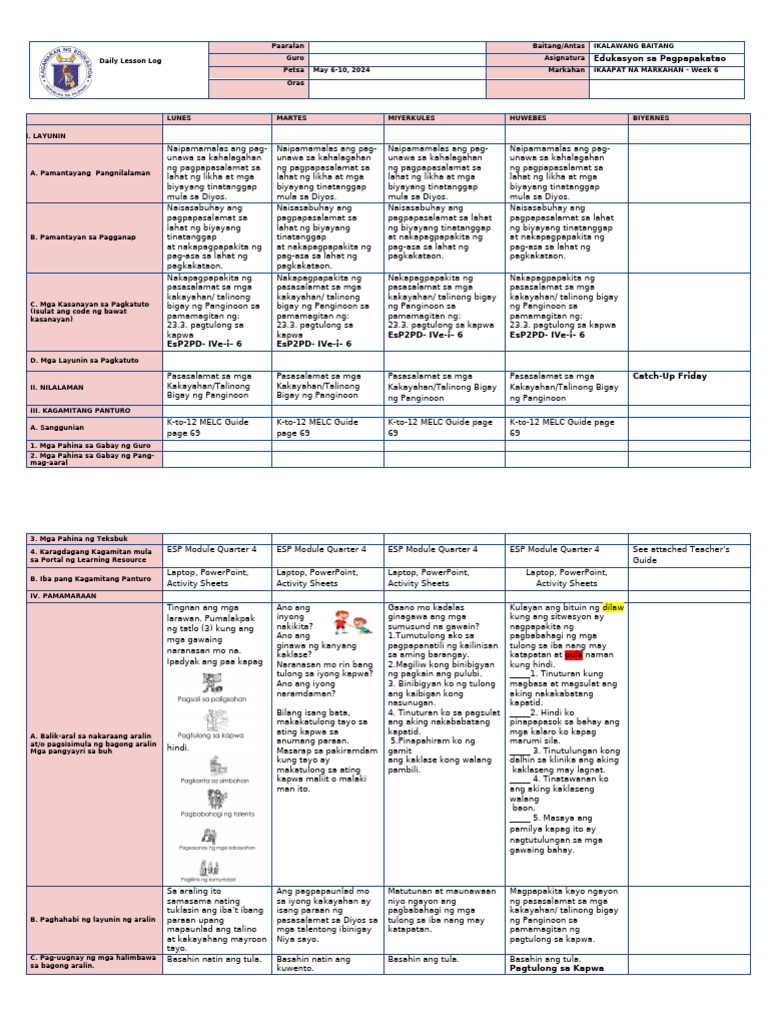 Q4-Week6-Dll-Esp 2 | PDF
