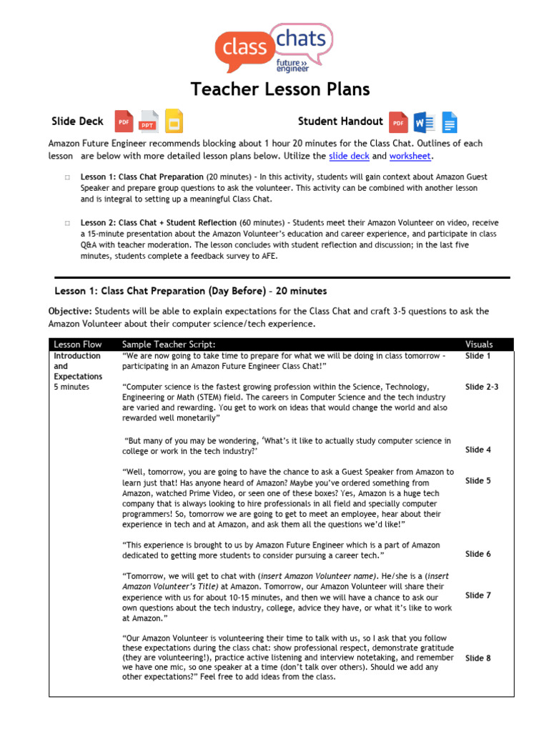 Afe Teacher Lesson Plan in | PDF