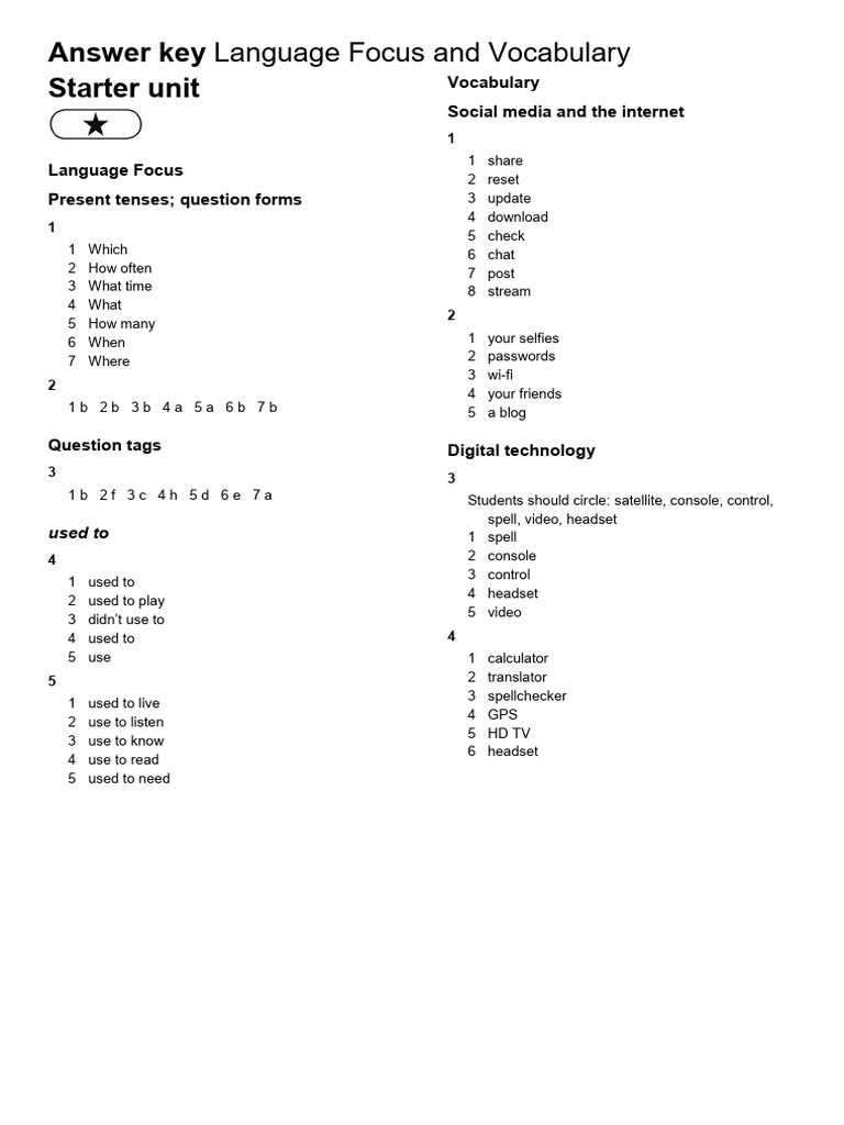 Tiếng Anh 9 Friends Plus - Answer - Key - Langfocus - Vocab - One ...