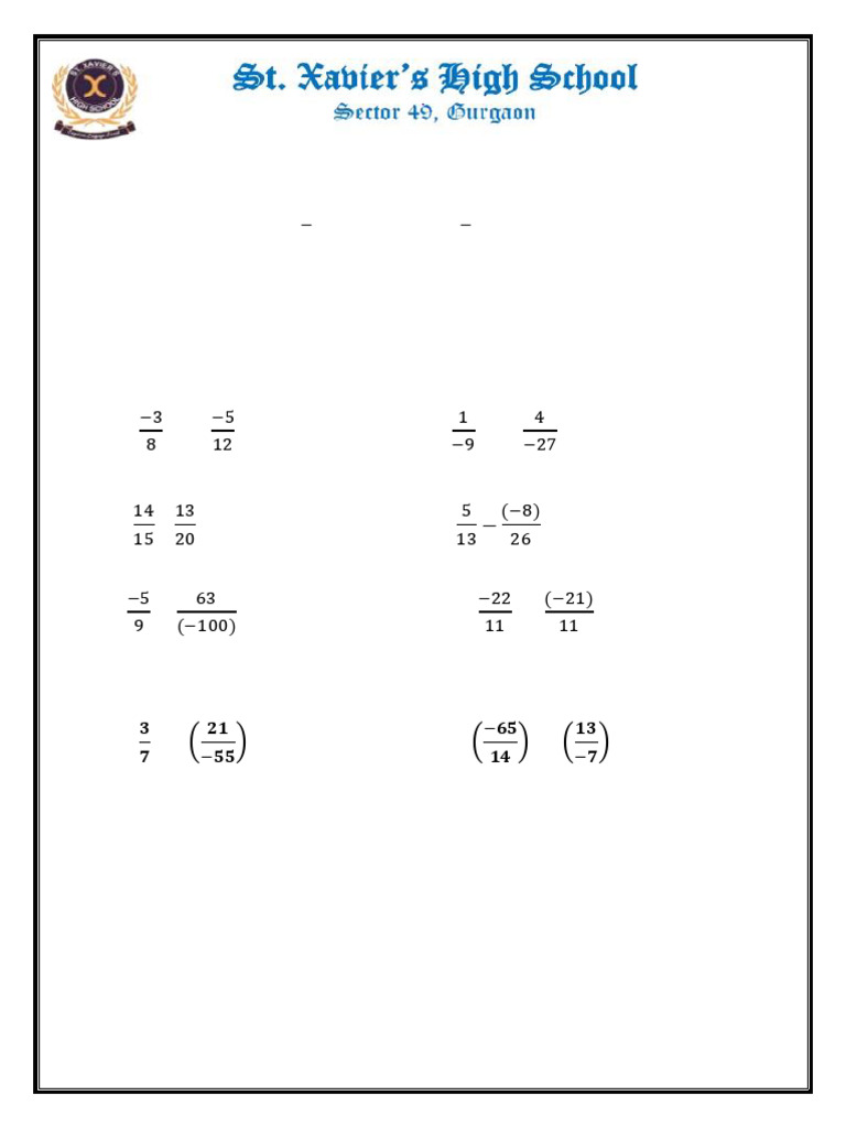 Grade 7 Math Assignment: Rational Numbers & Data Handling | PDF