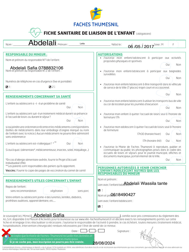 Fiche Sanitaire | PDF