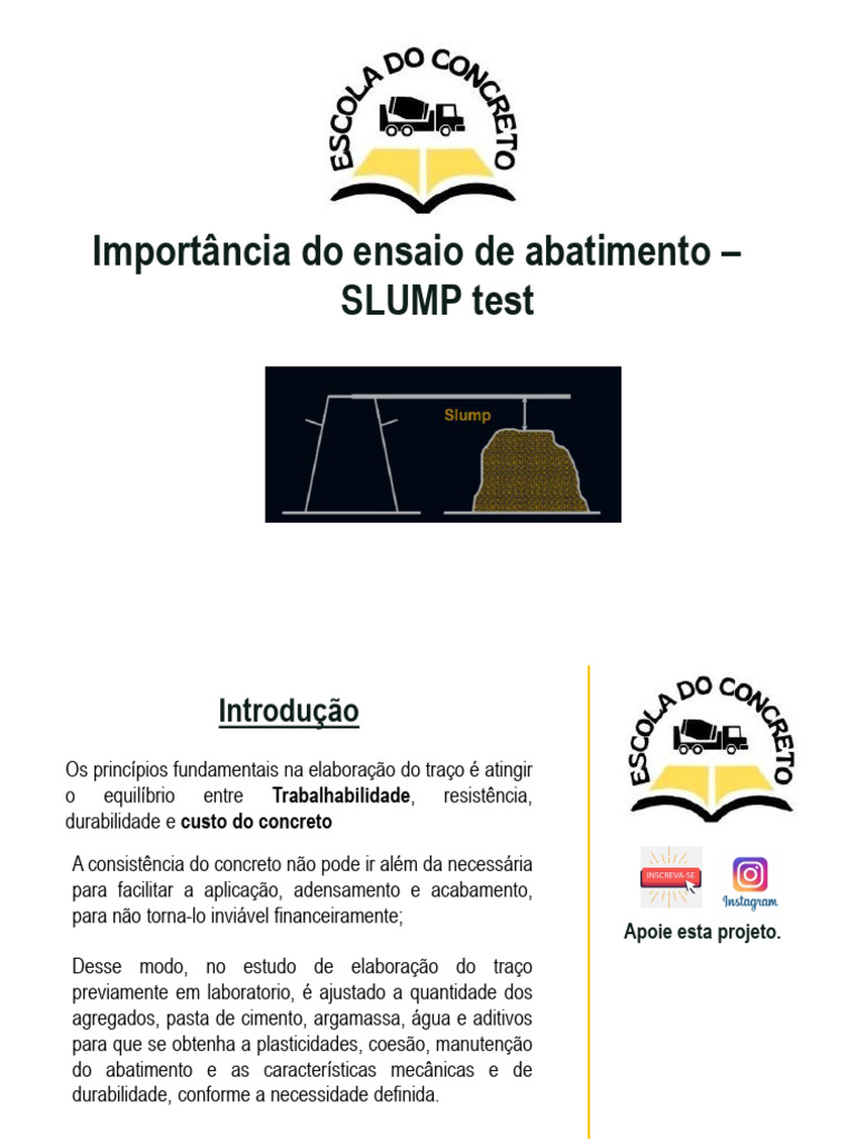 Slump Teste - Escola Do Concreto | PDF | Concreto | Tecnologia e Engenharia