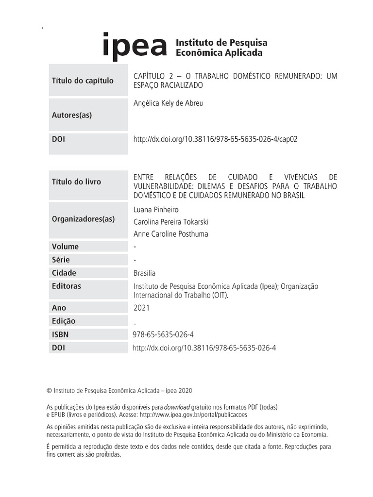 Trabalho Domestico Cap02 | PDF