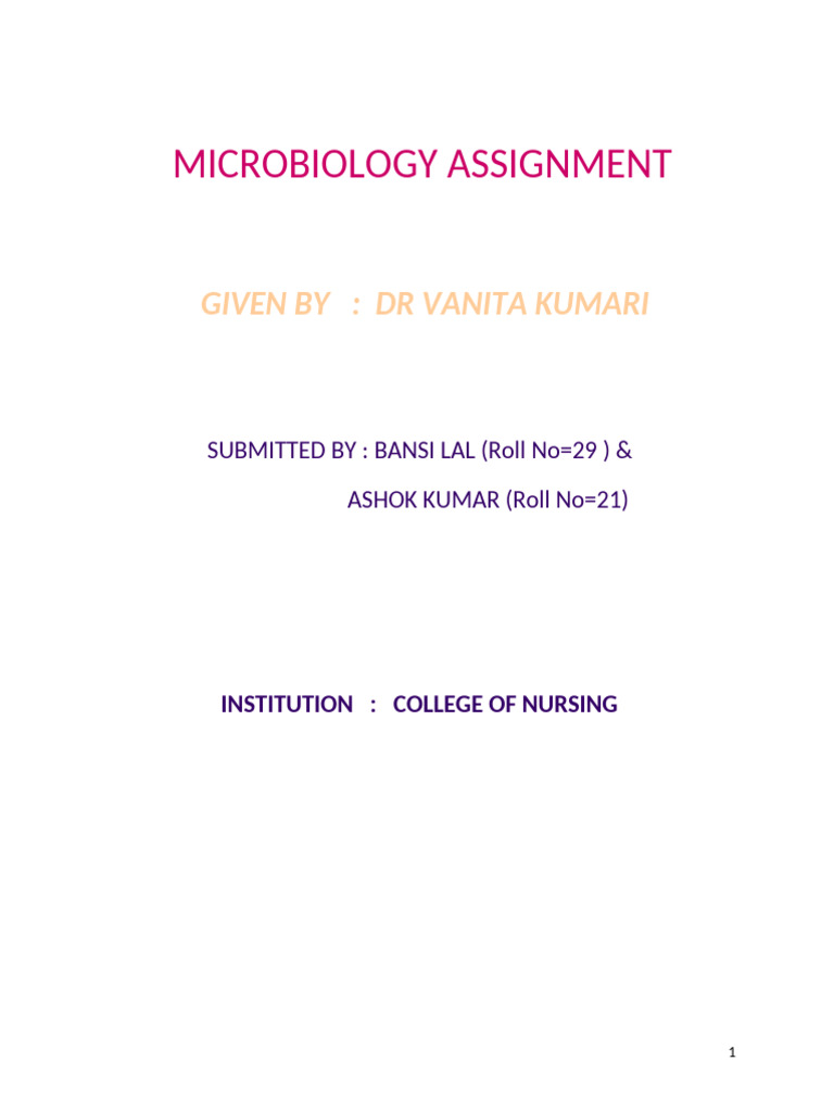 Microbiology Assignment (1) | PDF
