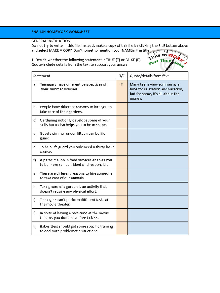 YOUR NAME - Job Application Homework | PDF