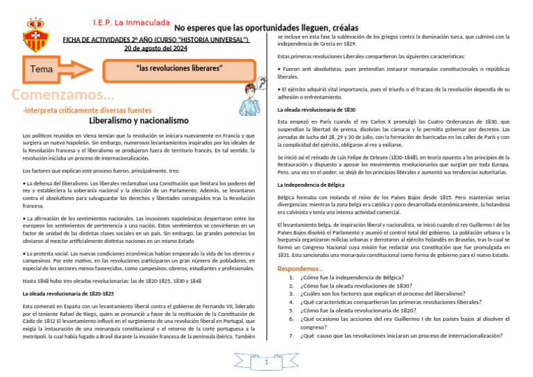 Historia Del Universal Clase 1 | PDF