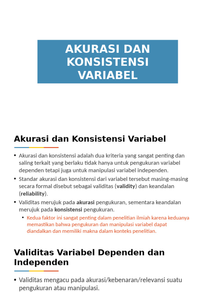 Akurasi Dan Konsistensi Variabel | PDF