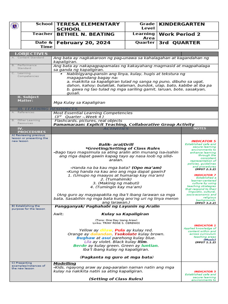3rd Quarter COT Sy 2023 24 | PDF