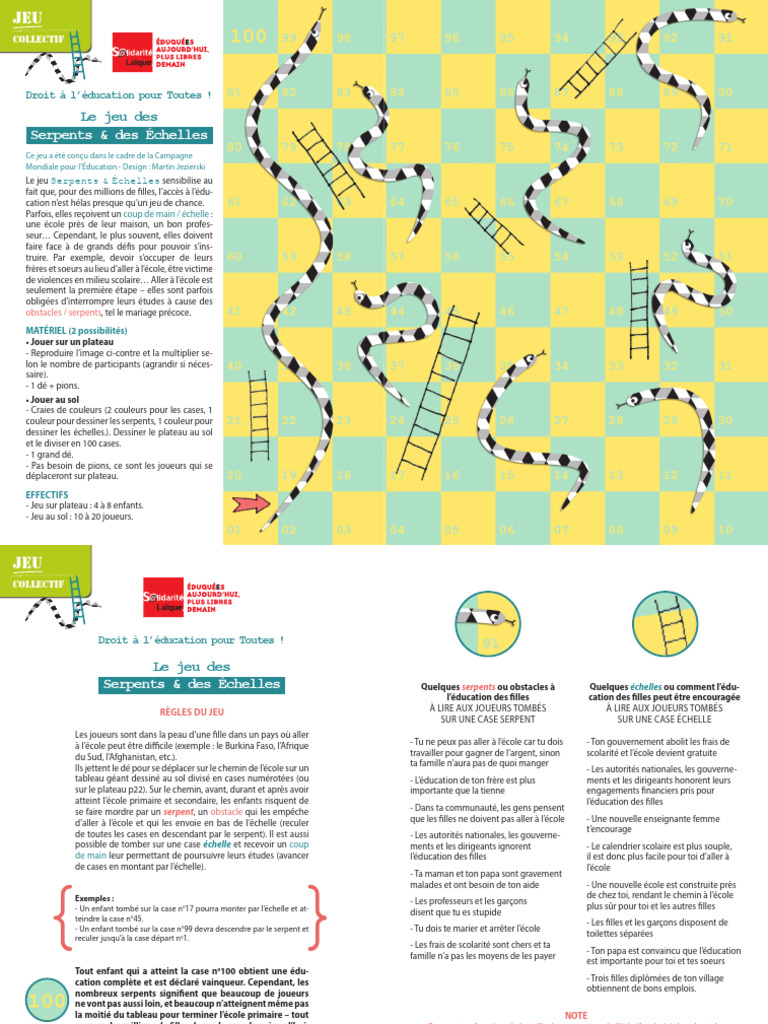 Jeu A4 HD Serpents Et Échelles Filles 2018 | PDF