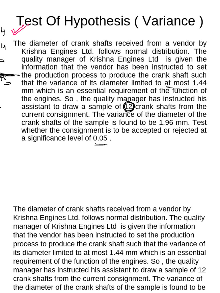 Test Of Hypothesis Variance Pdf