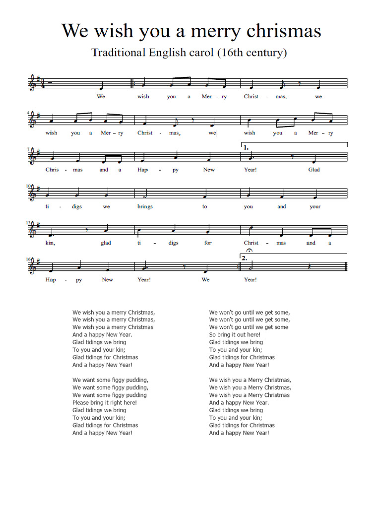 We Wish You A Merry Chrismas | PDF