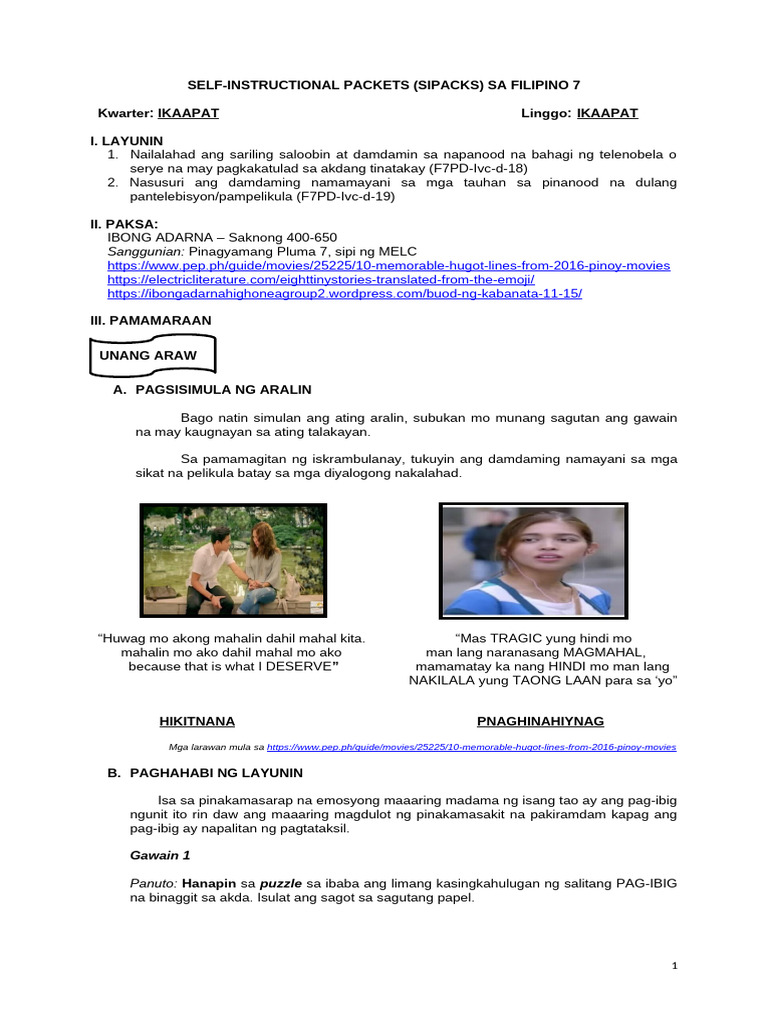 Q4 - Filipino 7 Week 4 Done Qa | PDF