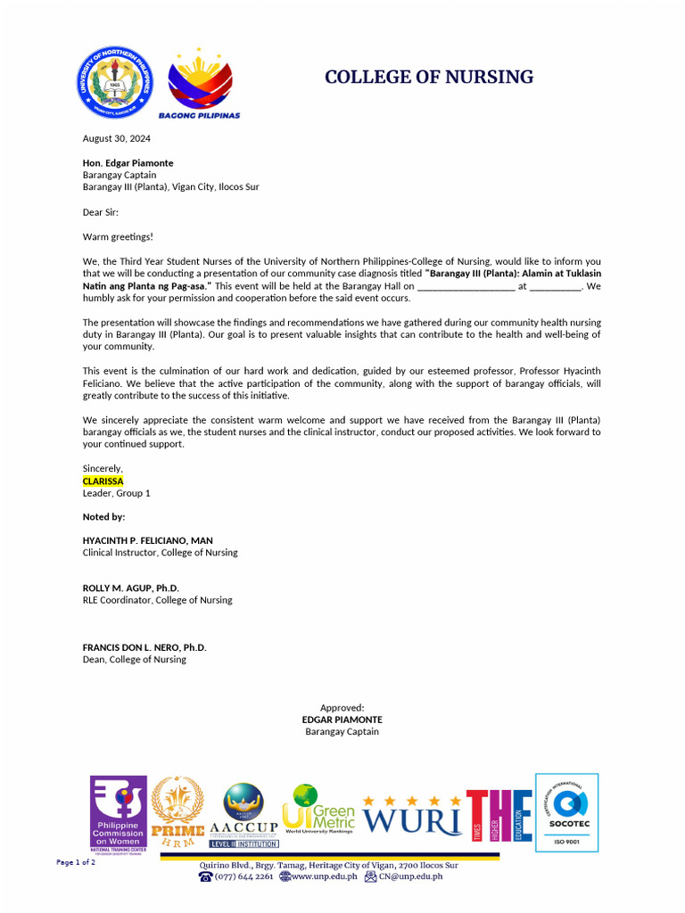 Revised Comm Letter | PDF