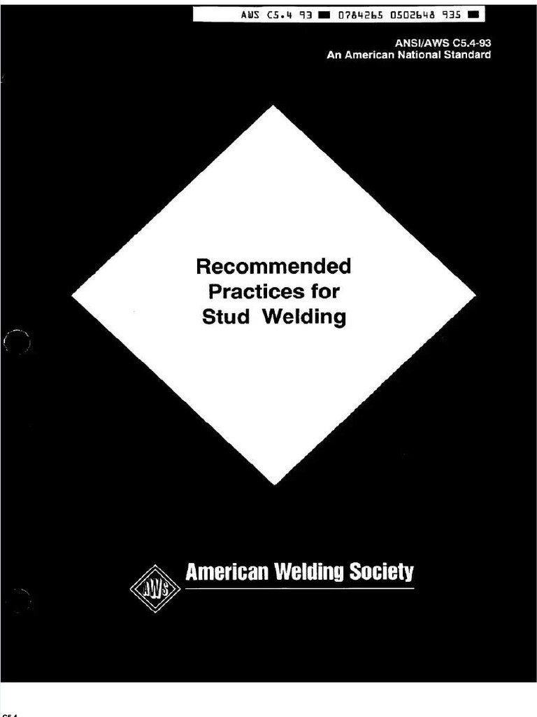 AWS C5.4 93 Recommended Practices For Stud Welding | PDF