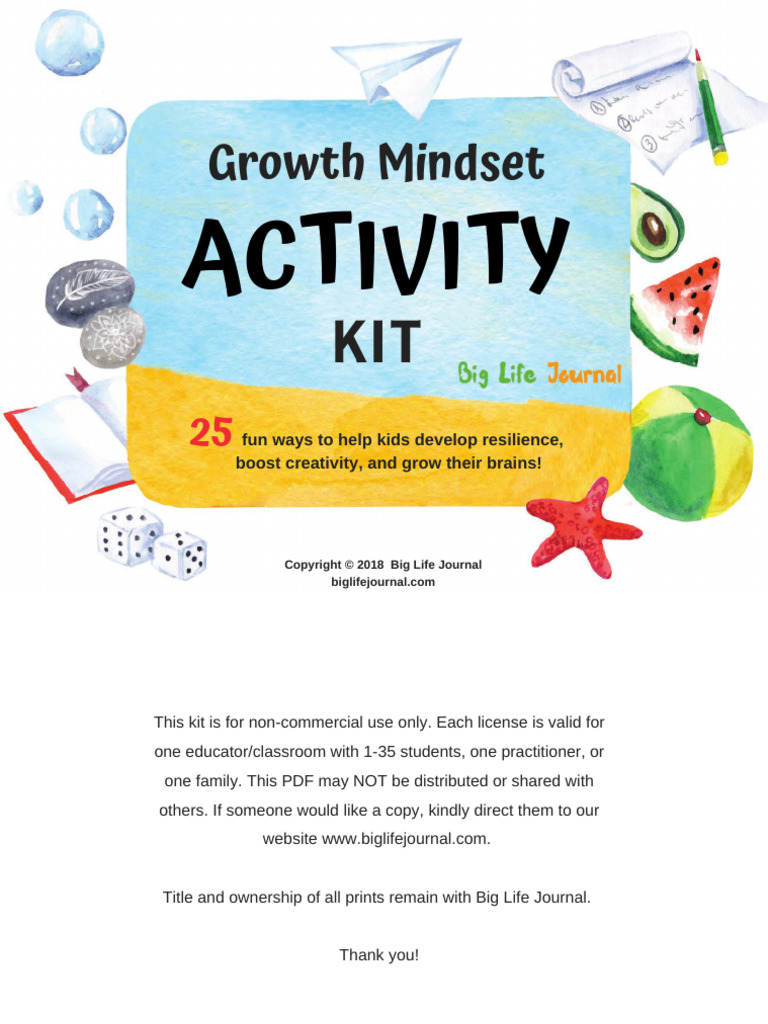 Growth Mindset Activity Kit - Big Life Journal | PDF