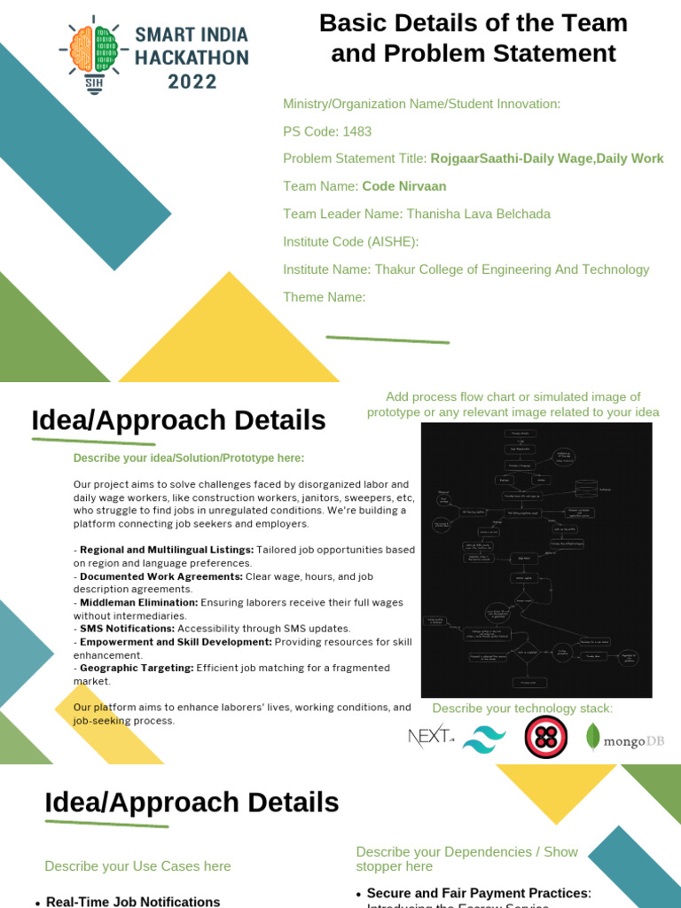 Idea Presentation Format - SIH 2022 - College | PDF