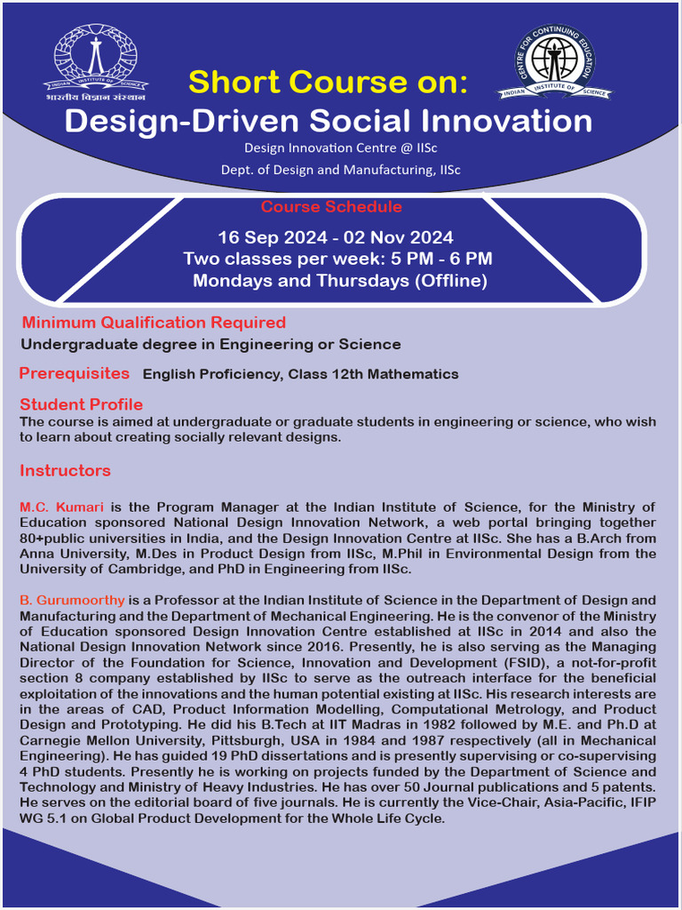 IISC Course Flyer | PDF
