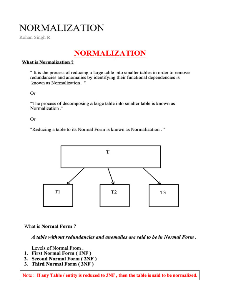 NORMALIZATION | PDF