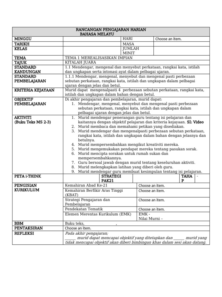 Unit 1 Merealisasikan Impian2 | PDF