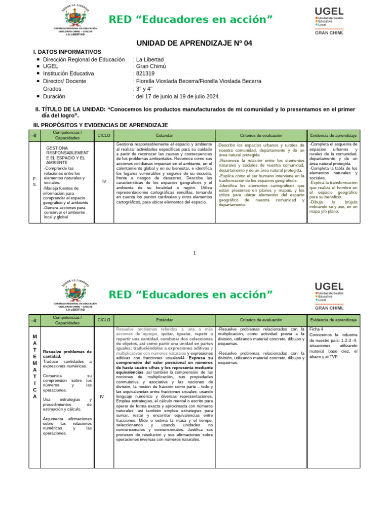 Ua #04-Epel 2024 - 17.06 Iiee Multigrado | PDF