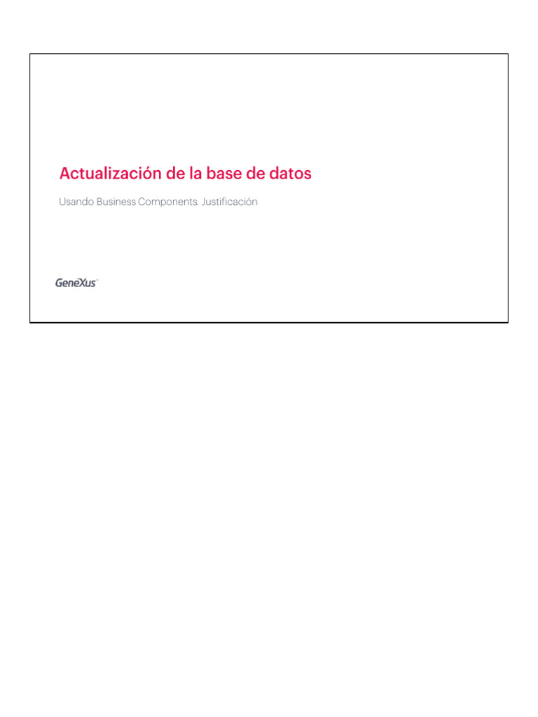 DBUpdateBCJustification Genexus | PDF