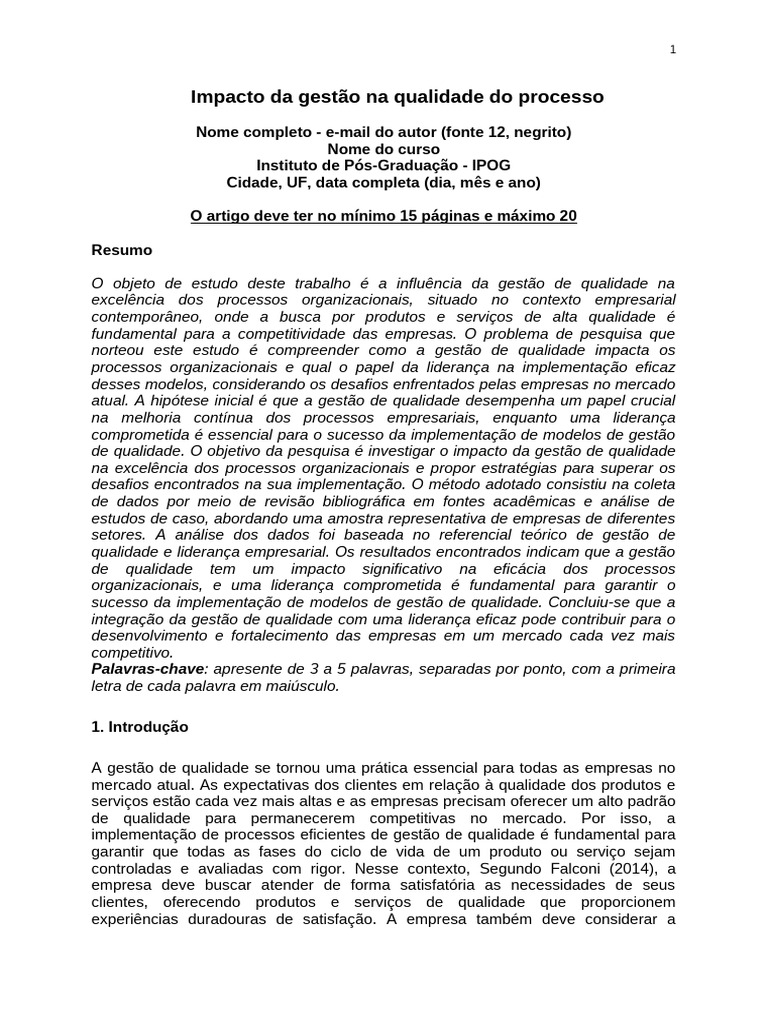 Modelo de Artigo Cientifico IPOG 01 | PDF