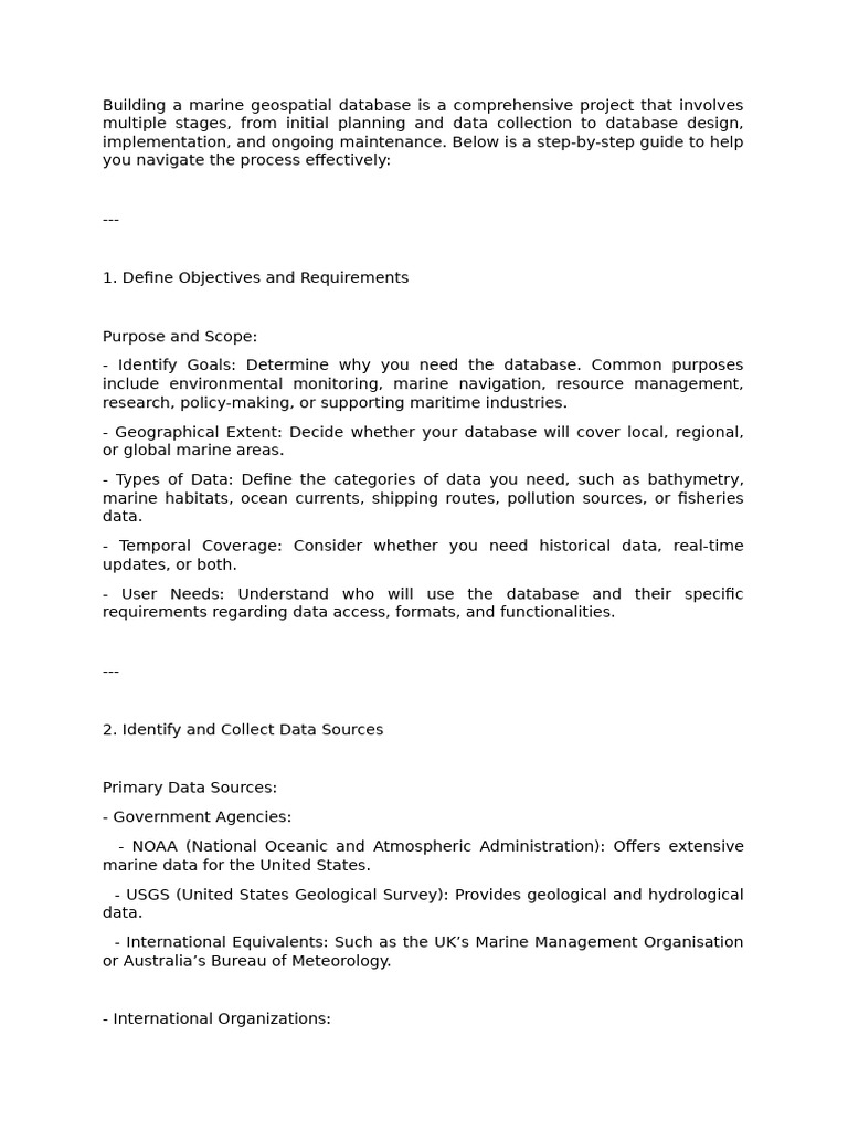 Building A Marine Geospatial Database | PDF