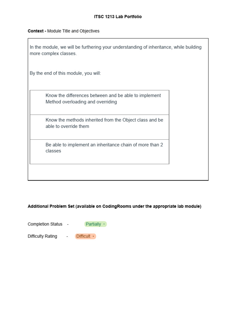 ITSC 1213 Lab Portfolio | PDF