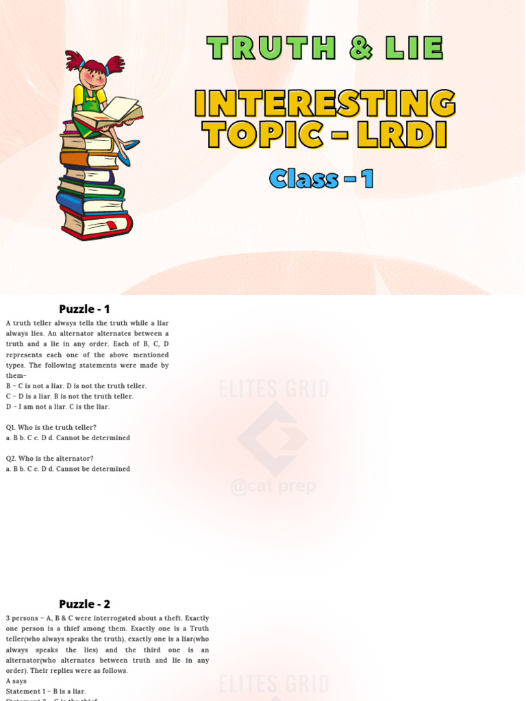 Truth & Lie - Class 1 & 2 | PDF