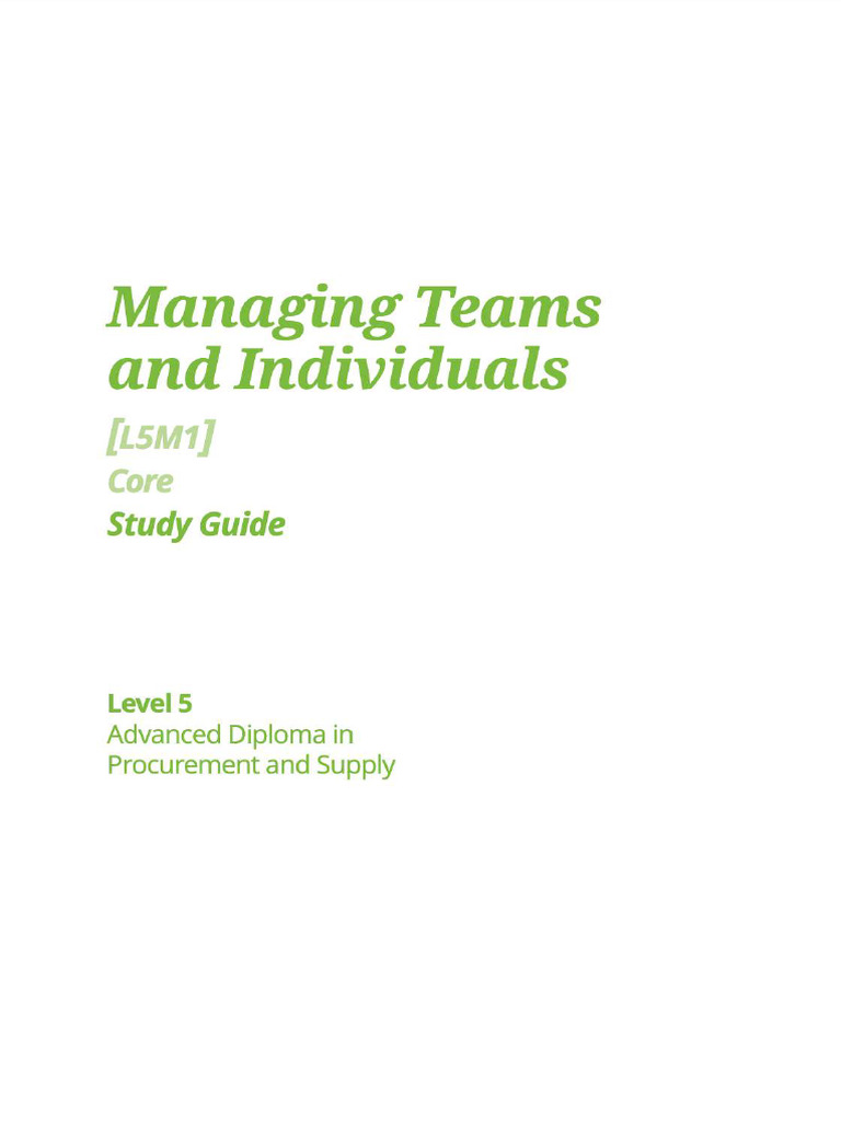 L5M1 - Managing Teams & Individuals | PDF