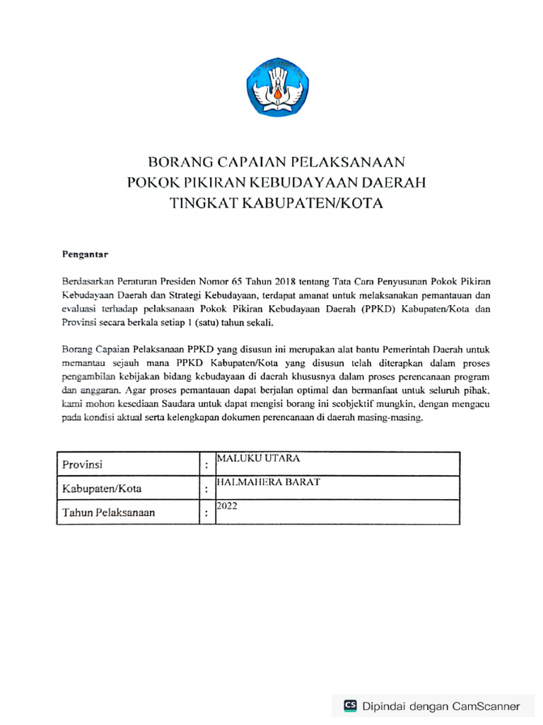 Borang Capaian PPKD Halbar 2022 | PDF