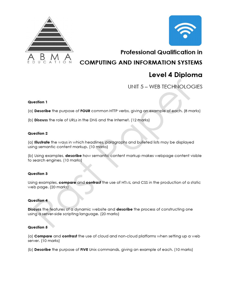 COIS Level 4 Unit 5(6) | PDF
