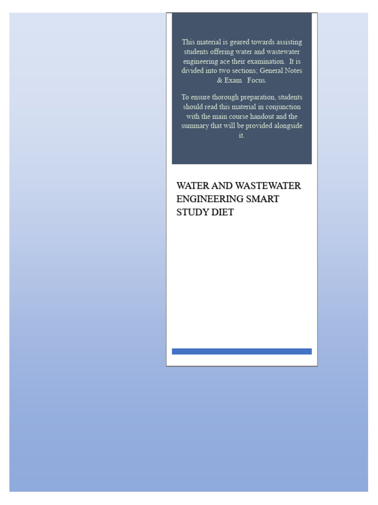 Water and Wastewater Exam Study Guide | PDF | Sewage Treatment | Home ...