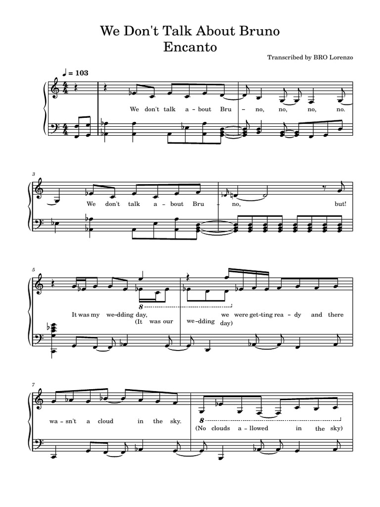 We Dont Talk About Bruno Piano Sheet Music | PDF