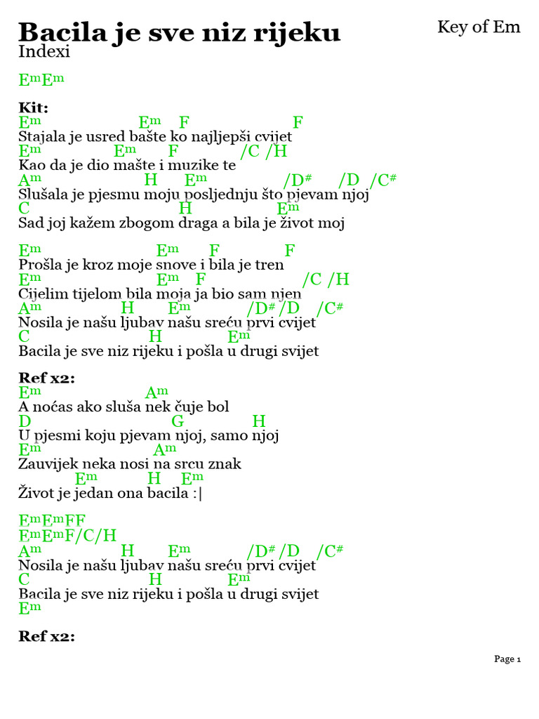 Bacila Je Sve Niz Rijeku | PDF