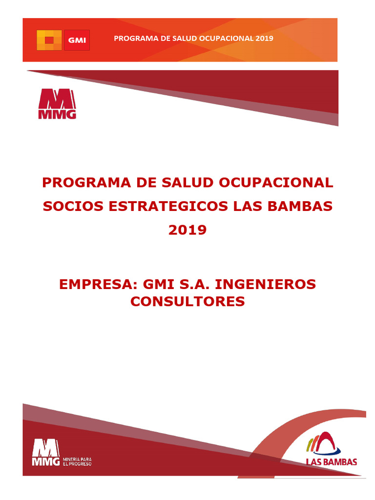 01 PROGRAMA DE SALUD OCUPACIONAL - SSEE - 2019 Ver3 | PDF