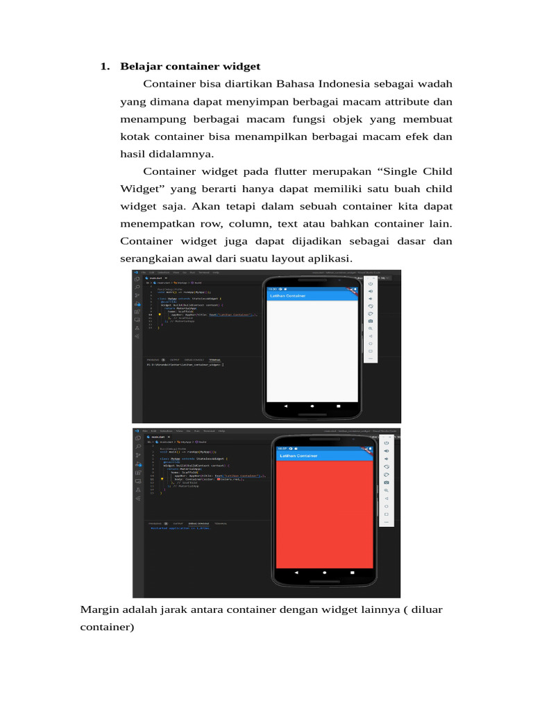 M4. Belajar Container Widget | PDF