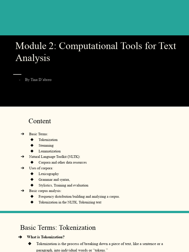 Module 2 - Computational Tools For Text Analysis | PDF