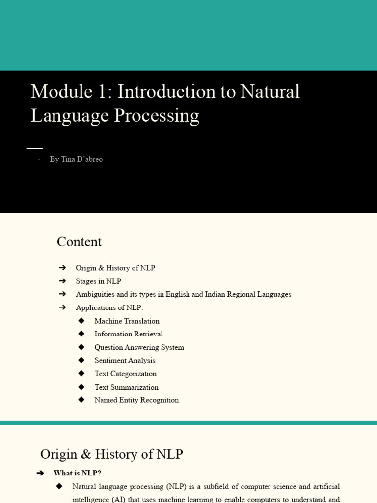 Module 1 - Introduction To Natural Language Processing | PDF