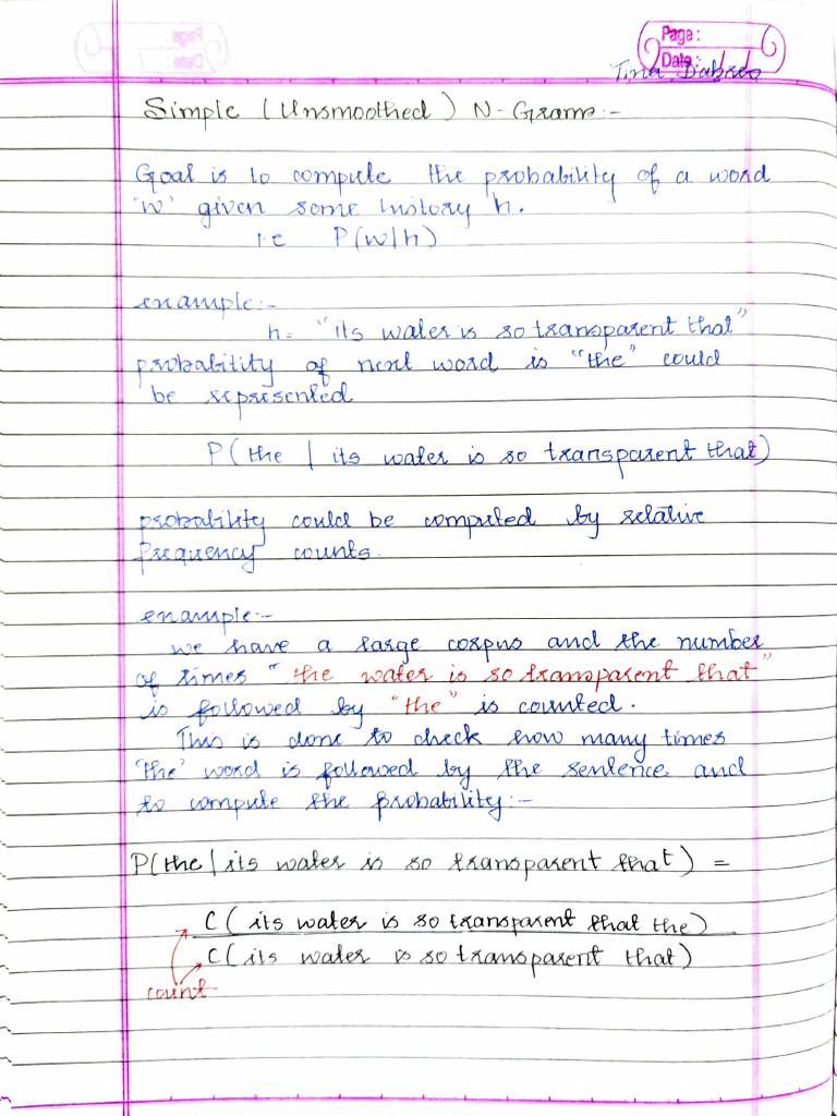Simple Unsmoothed Ngrams | PDF