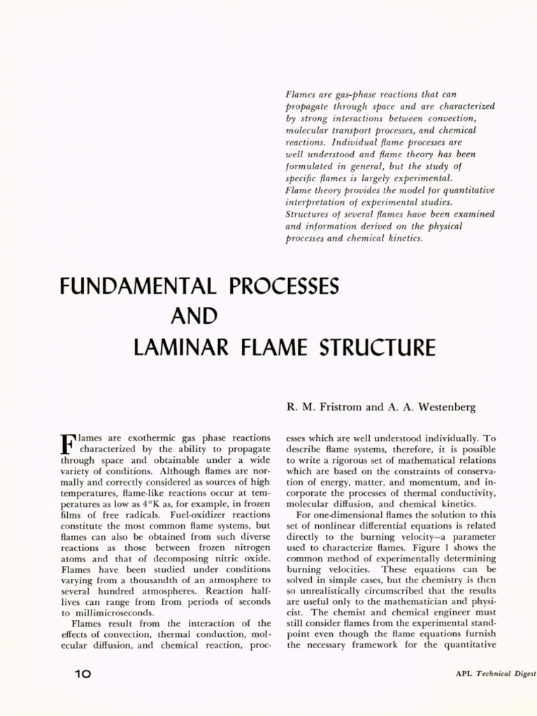 Laminar flame structure | PDF