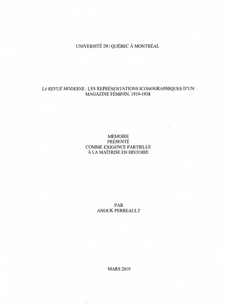 La Revue Moderne:: Université Du Québec Montréal | PDF