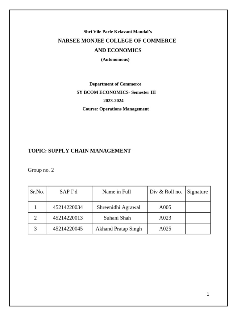 OM Assignment | PDF | Lean Manufacturing | Supply Chain