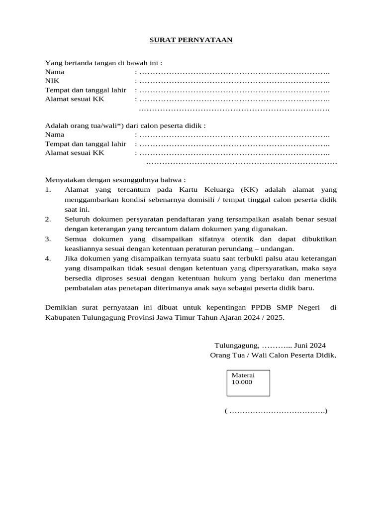 SURAT_PERNYATAAN_KEBENARAN_KK_ATAU_DOMISILI | PDF SURAT_PERNYATAAN_KEBENARAN_KK_ATAU_DOMISILI | PDF