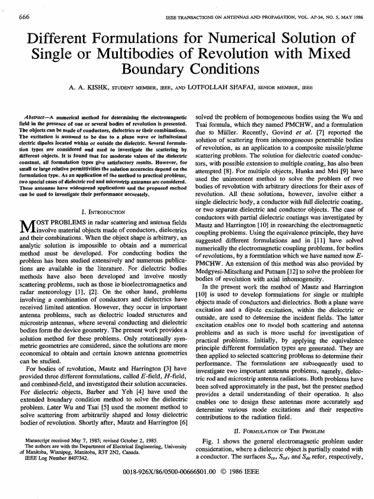 Different Formulations For Numerical Solution of Single or Multibodies of Revolution With Mixed ...
