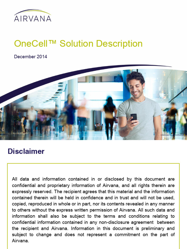 Airvana OneCell Presentation | PDF | Cellular Network | 4 G