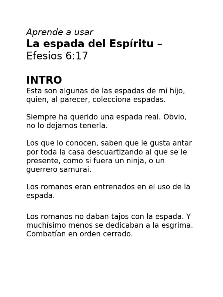 Aprende A Usar La Espada | PDF | Espada | Jesús