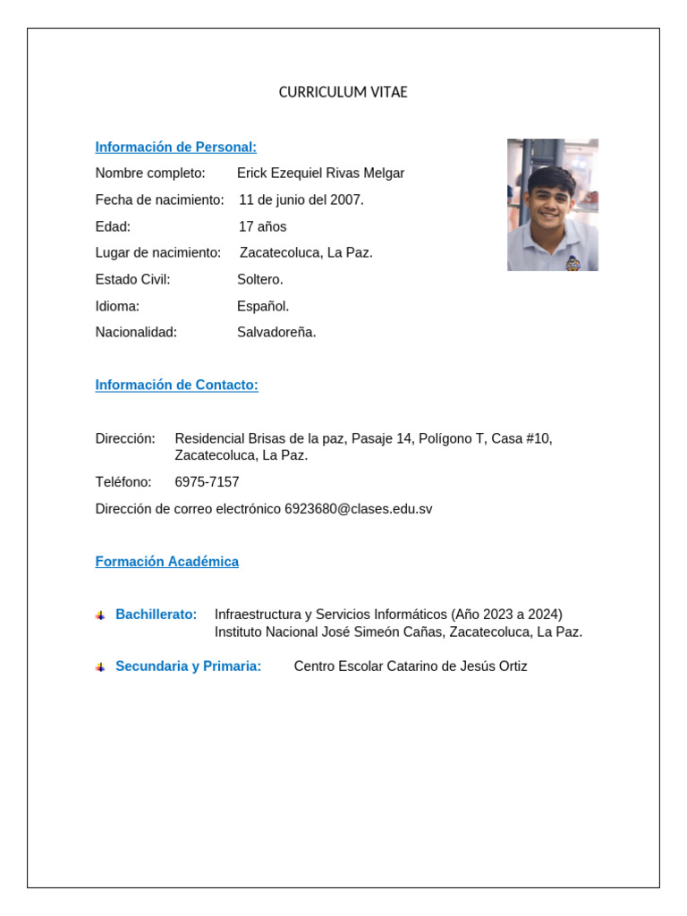 Erick Curriculum | PDF