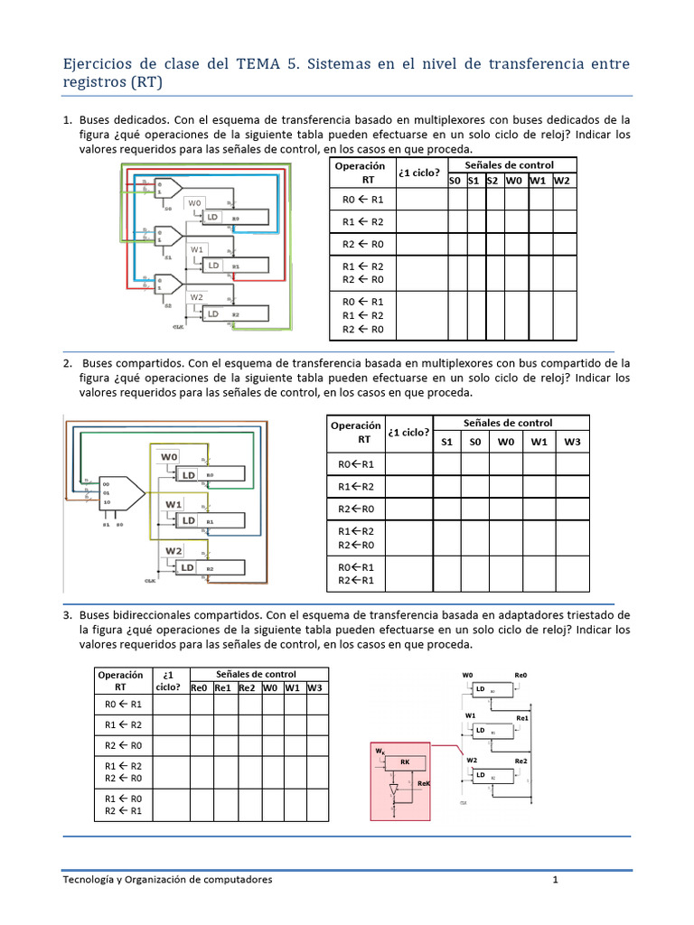 T5 TOC Ejercicios de Clase | PDF | Arquitectura de Computadores | Ciencias de la Computación